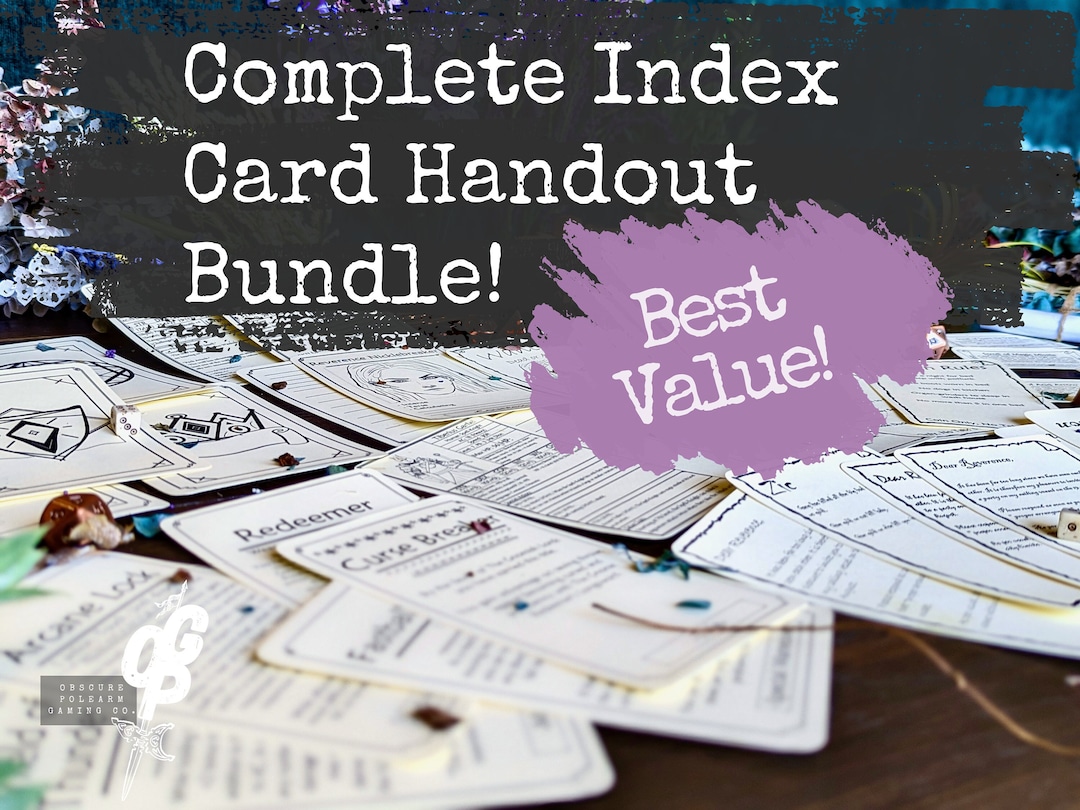 Dnd Index Card Handout Bundle: Fillable PDF, RPG Props - Etsy