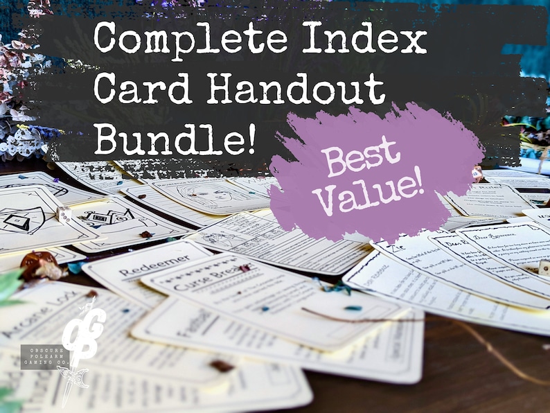Dnd Index Card Handout Bundle: Fillable PDF, RPG Props - Etsy