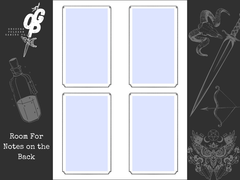 Index Card NPC Handout Template Dnd Prop Printable Form Fillable PDF ...