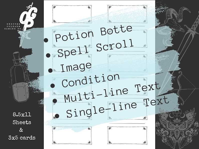 Dnd Mini Handout Card Bundle: Form-fillable PDF for Rpgs - Etsy