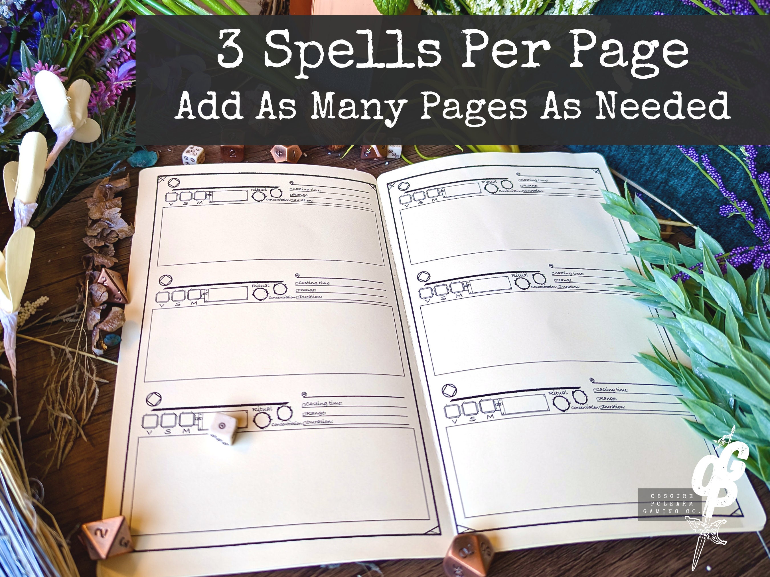 Mini Spell Book Template: Form Fillable PDF for D&D 5e Rpgs - Etsy