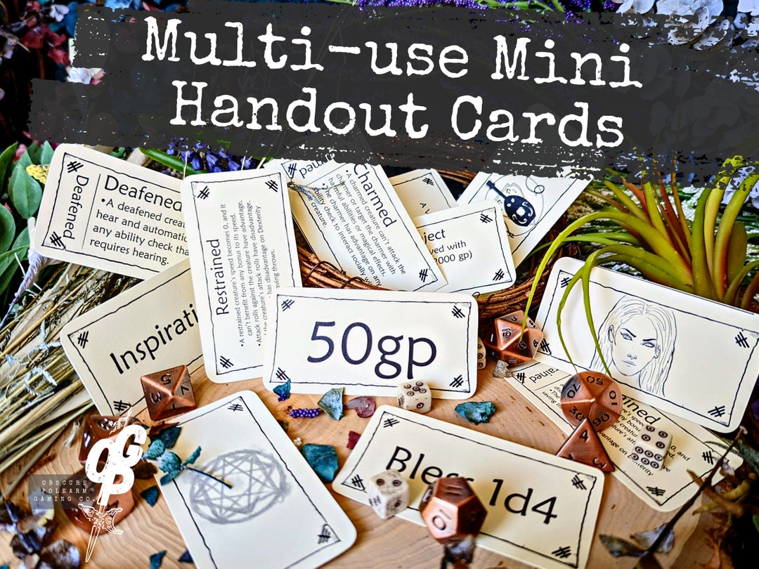 Dnd Handout Cards: Fillable PDF, RPG Props for Dungeons and Dragons 5e ...