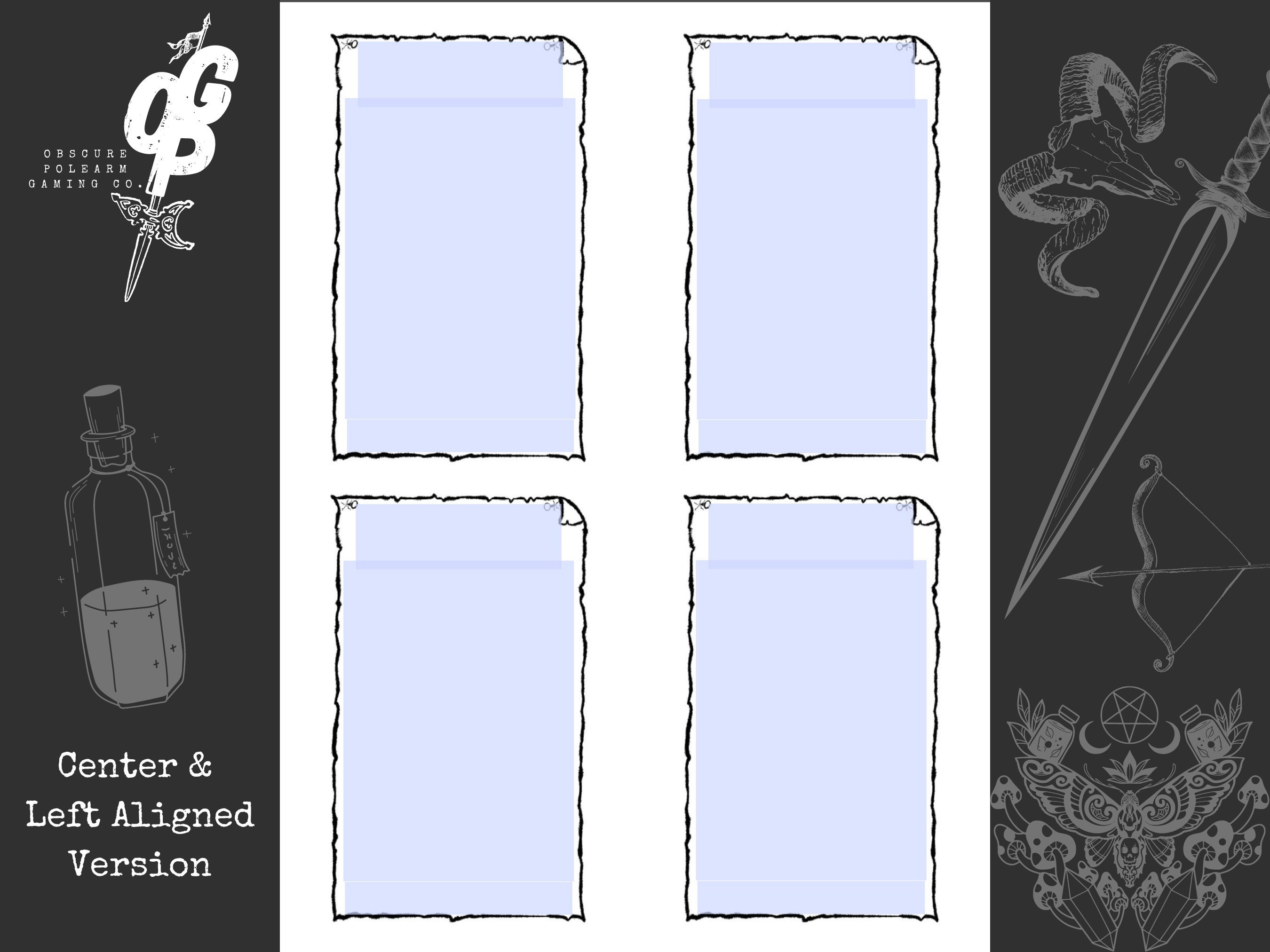 Index Card Poster Handout Template| Dnd Prop | Printable Form Fillable ...