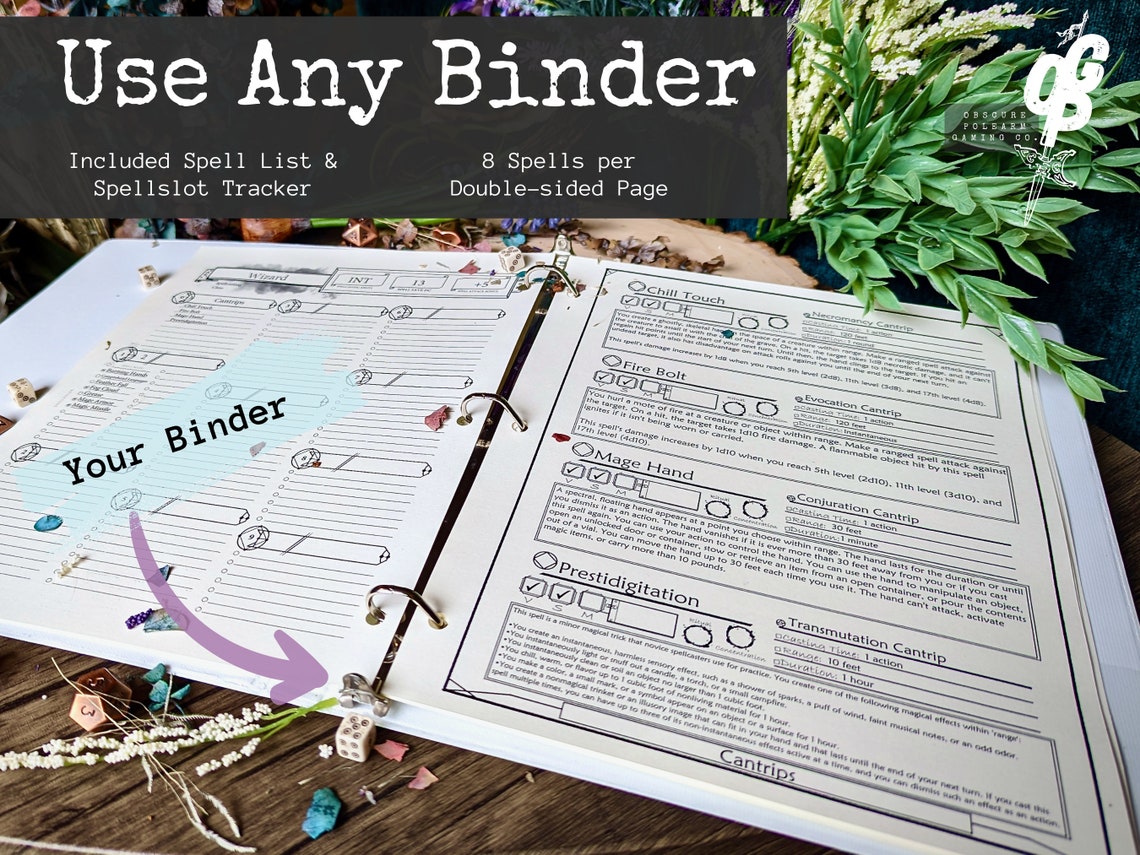 PDF Spell Book & Binder Dnd Prop Printable Form Fillable PDF for ...