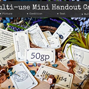 Dnd Mini Handout Card Bundle: Form-fillable PDF for Rpgs - Etsy