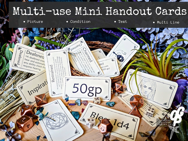 Dnd Mini Handout Card Bundle: Form-fillable PDF for Rpgs - Etsy