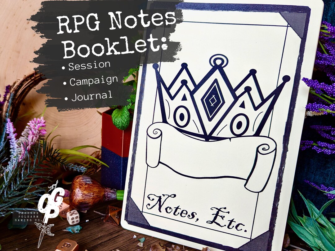 RPG Notes Booklet: Printable Journal Template for D&D 5e (form-fillable ...
