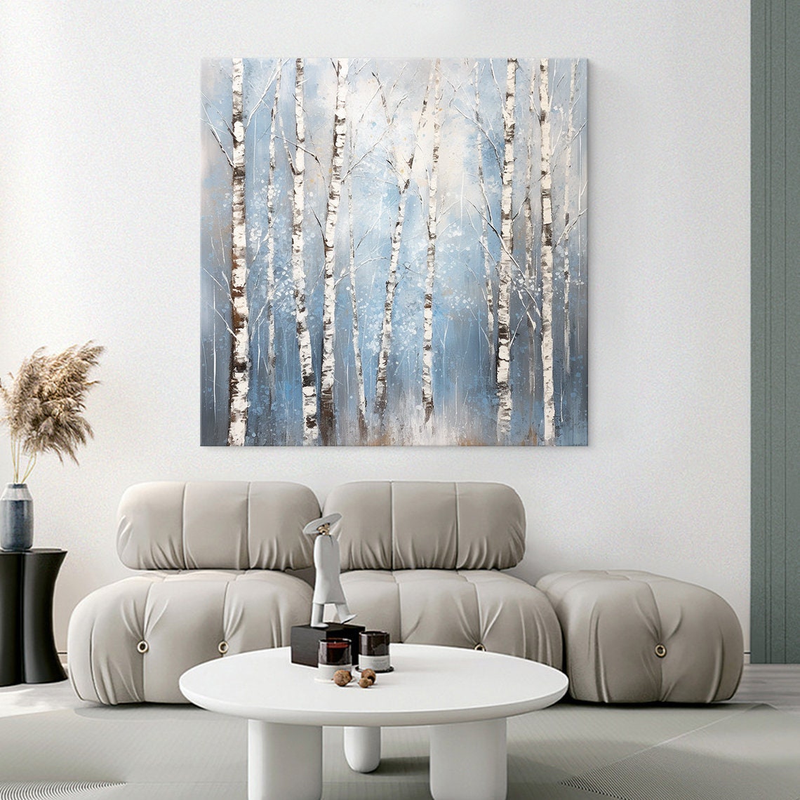 Birch Tree Oil Painting on Canvas Original White Autumn Birch - Etsy