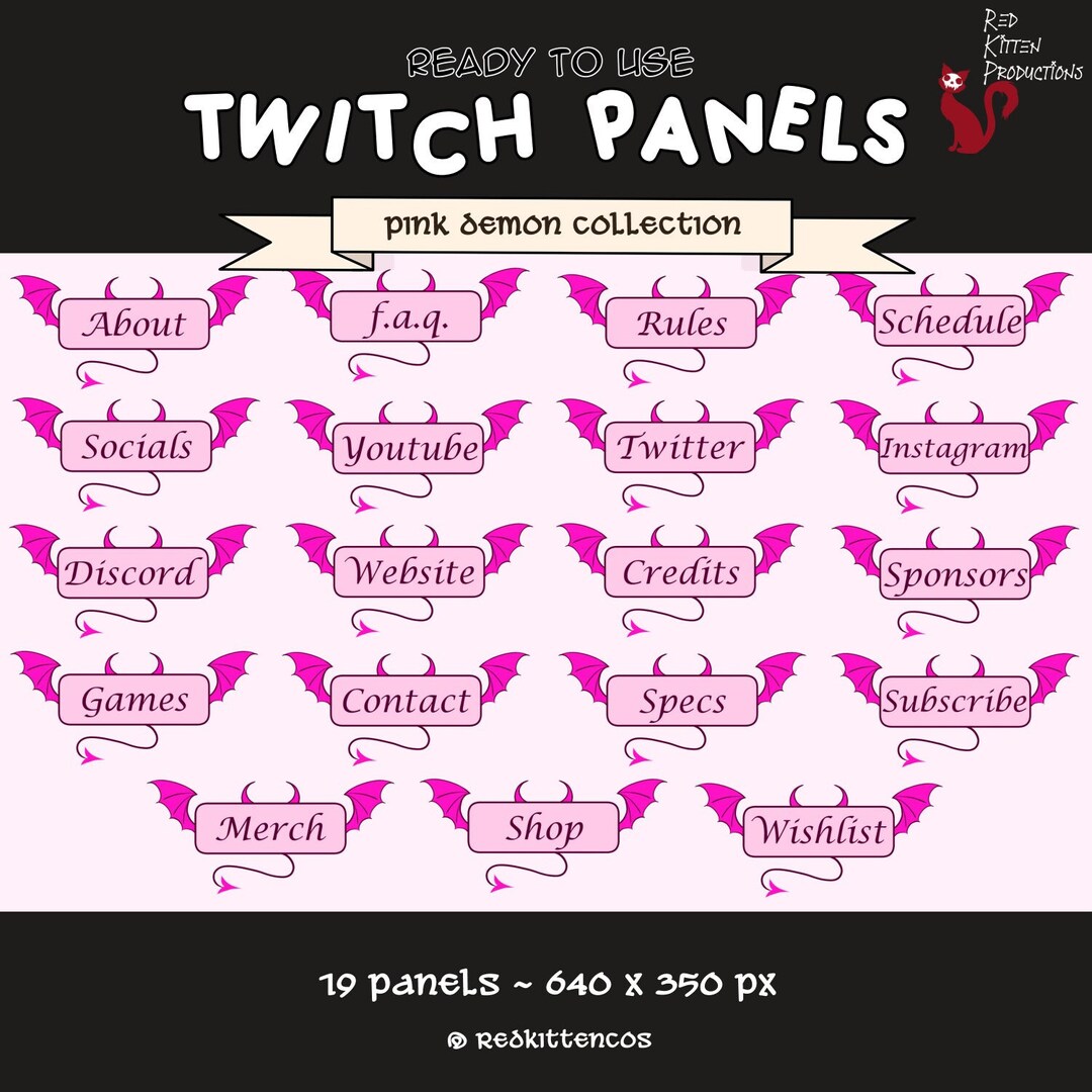 19 Pink Demon Panels for Twitch - Etsy