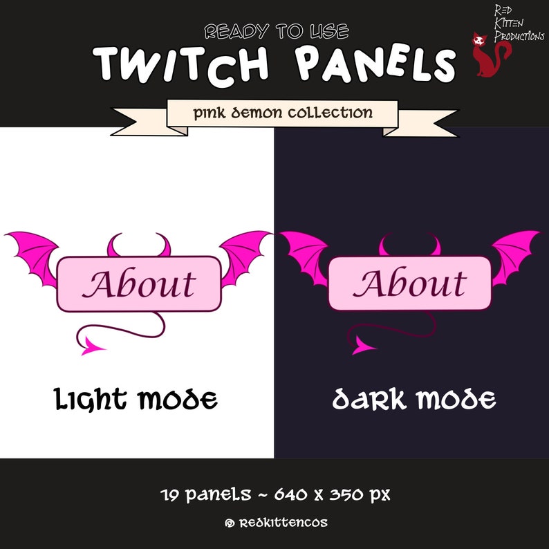 19 Pink Demon Panels for Twitch - Etsy