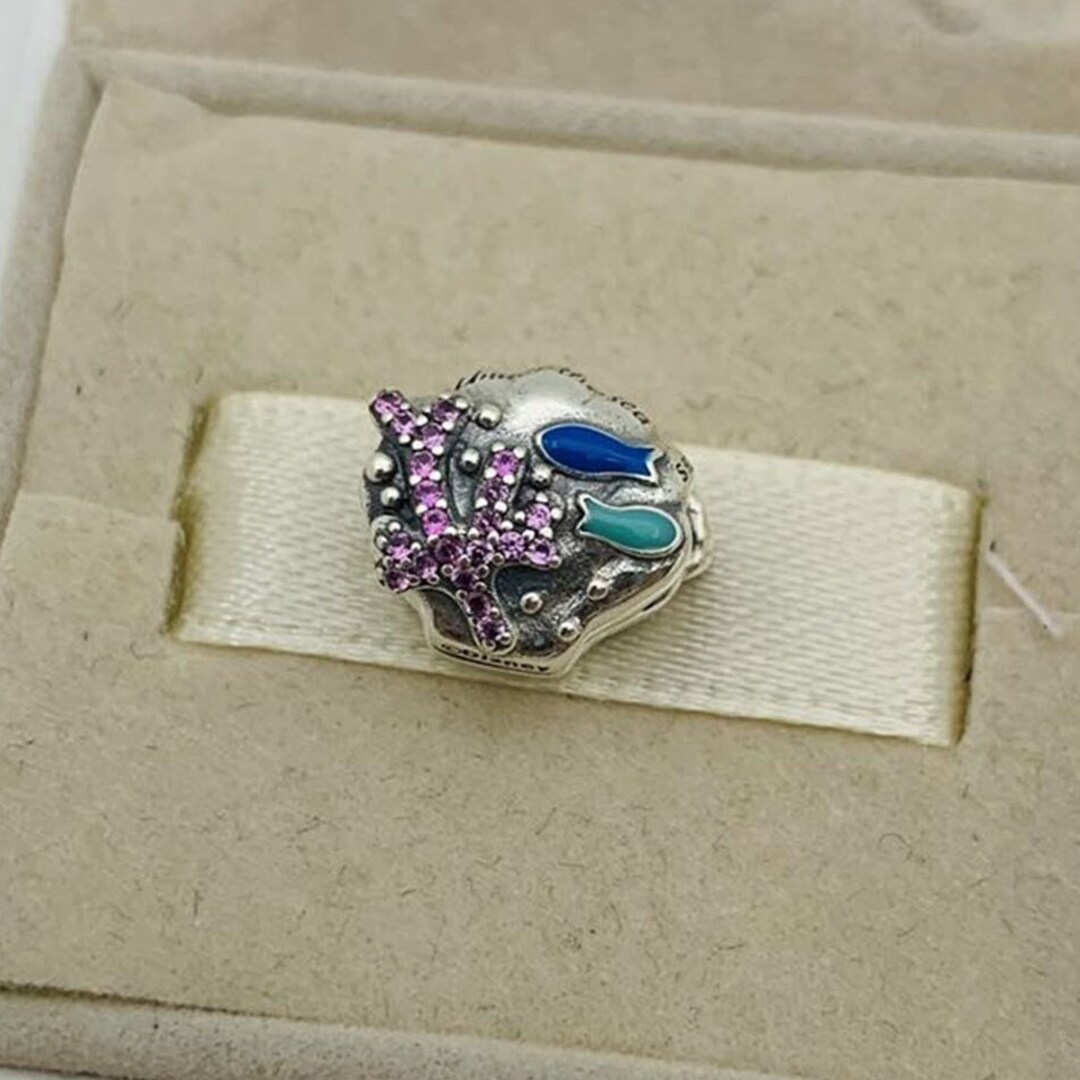 Pandora the Little Mermaid Seashell Charm Gifts Pendant S925 Sterling ...