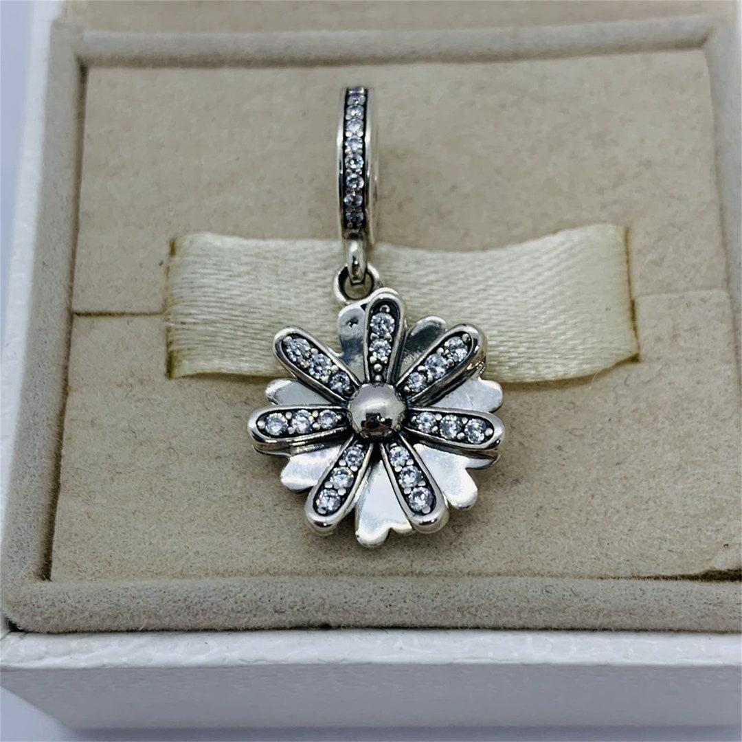 Pandora Sparkling Daisy Flower CZ Dangle Charm S925 Sterling Silver/charm Bracelet /pendant ...