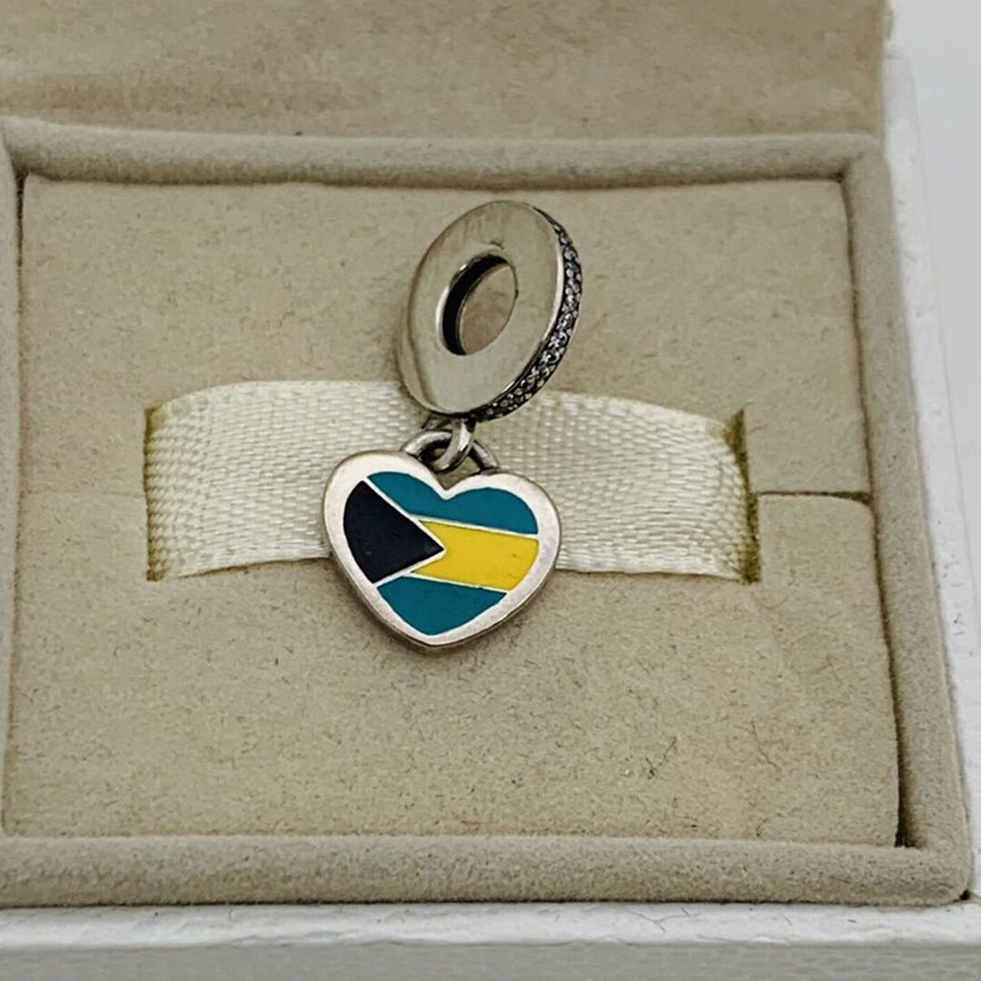 Pandora Love Bahamas Country Flag Heart Charm Travel Pendant - Etsy