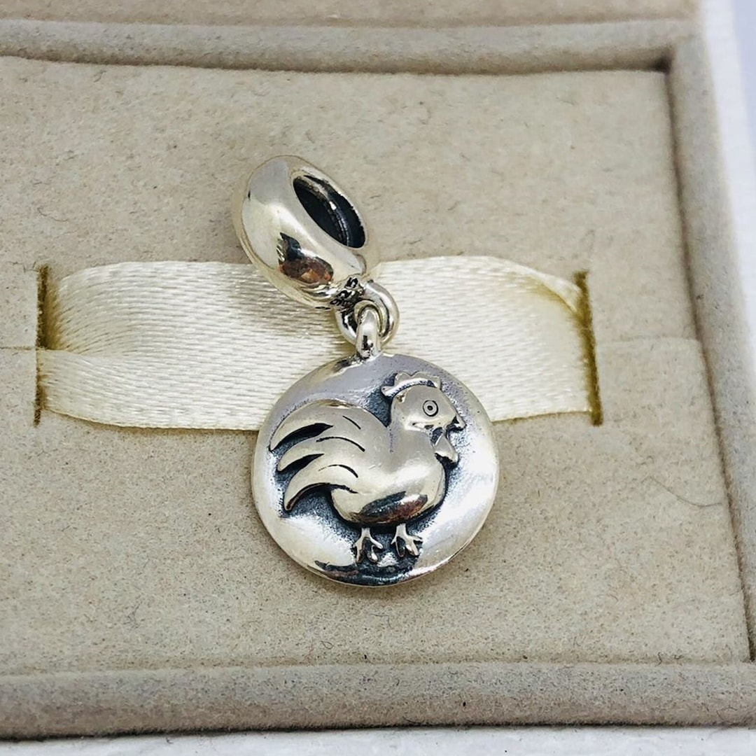 Pandora Chinese Zodiac Bead With Rooster Dangle Charm Retired Sterling ...