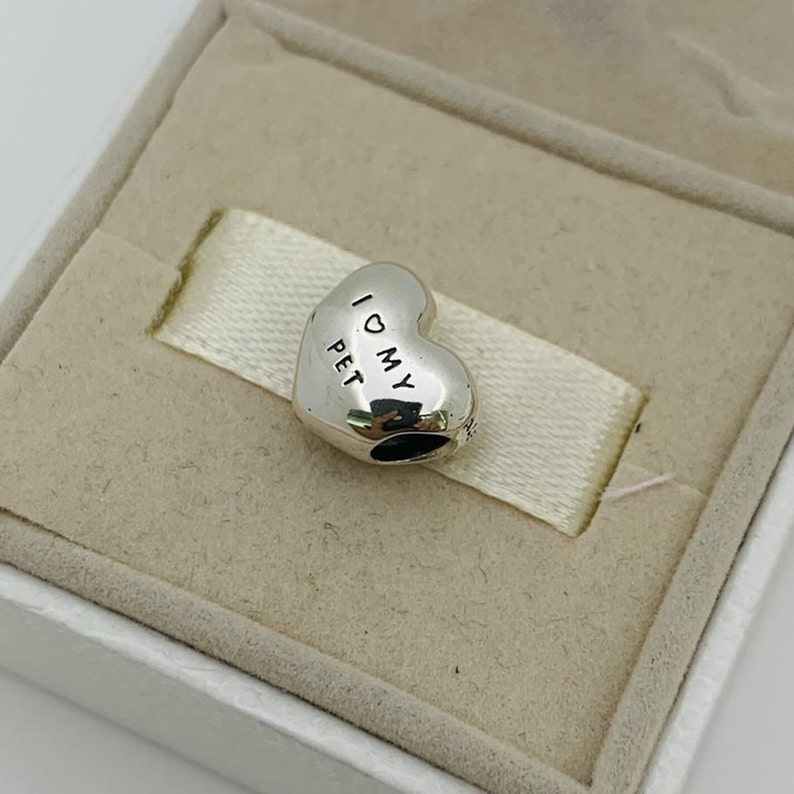 Pandora I Love My Pet Paw Print Heart Charm Pendant S925 Sterling ...