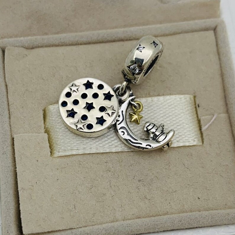 Pandora Santa Claus on the Moon Double Dangle Charm Pendant S925 ...