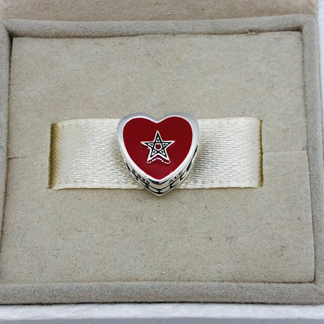 Pandora Morocco Flag Heart Bead Charm Pendant, Women Jewelry / S925 ...