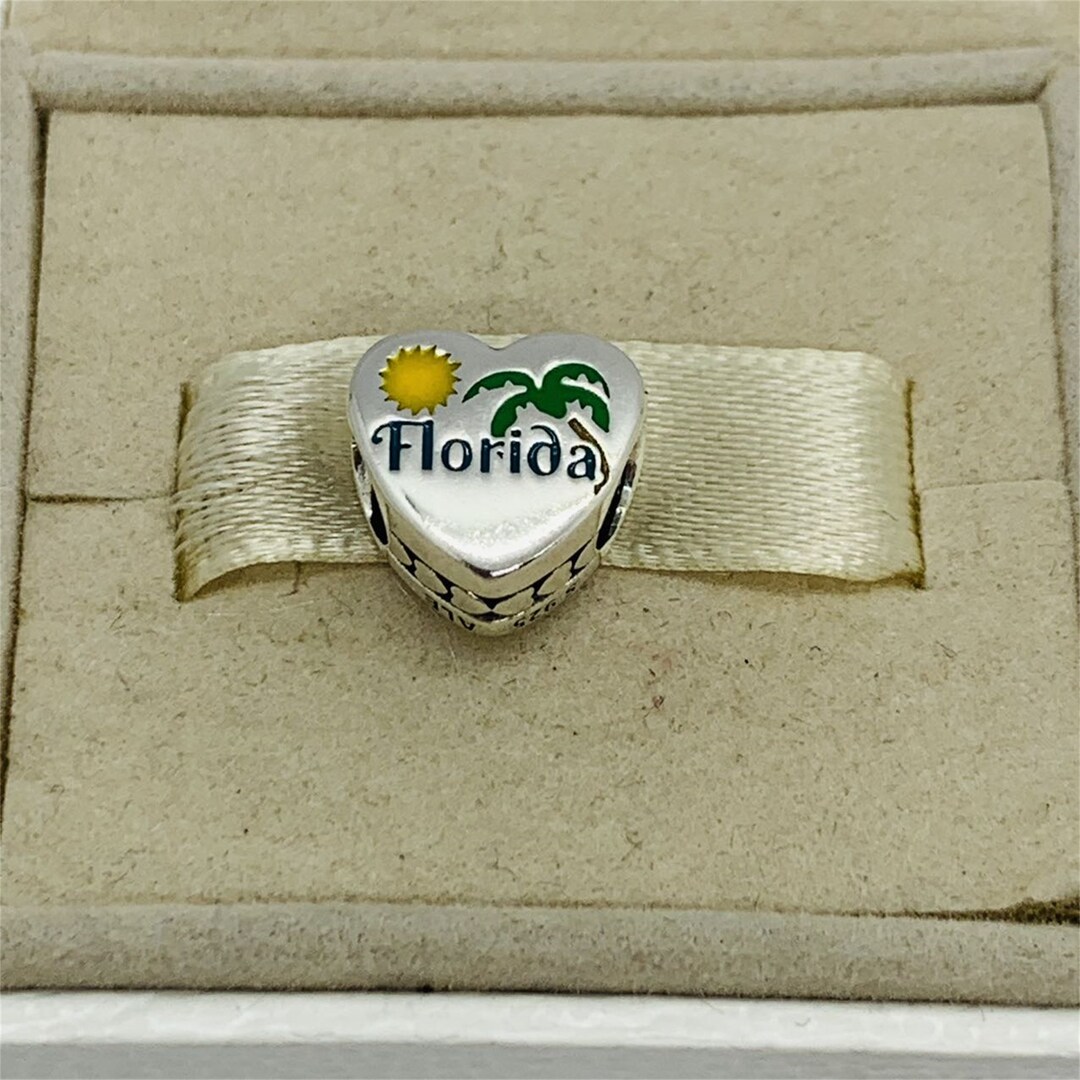 Pandora Florida Charm, Beach Heart Bead Charm Travel Pendant /exclusive ...