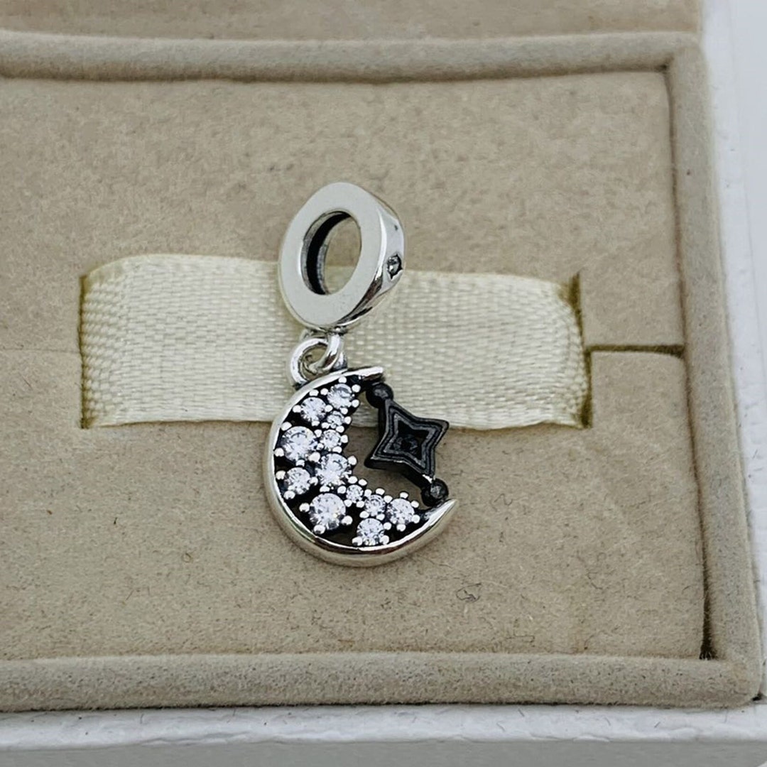 Pandora, Sparkling Moon and Star Dangle Pendant, Bracelet Charm ...