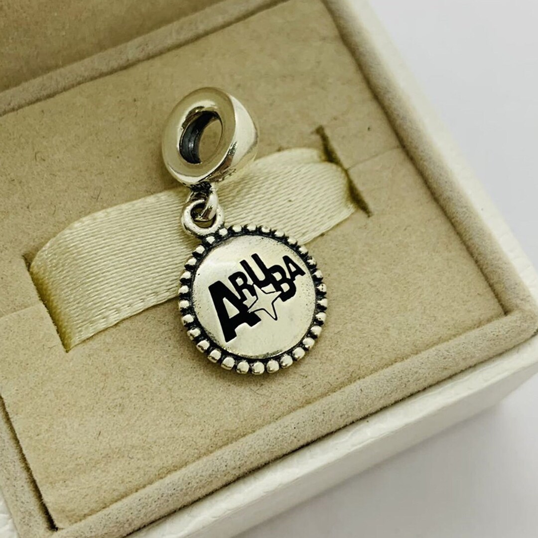 Pandora Destinations Charm aruba Black Logo Dangle CZ Sterling Silver ...