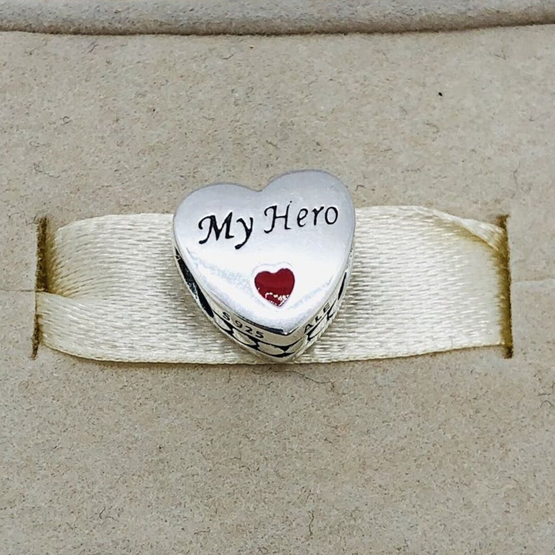 Pandora My Hero Heart Charm , My Hero Charm Heart Bead Charm / Bracelet ...