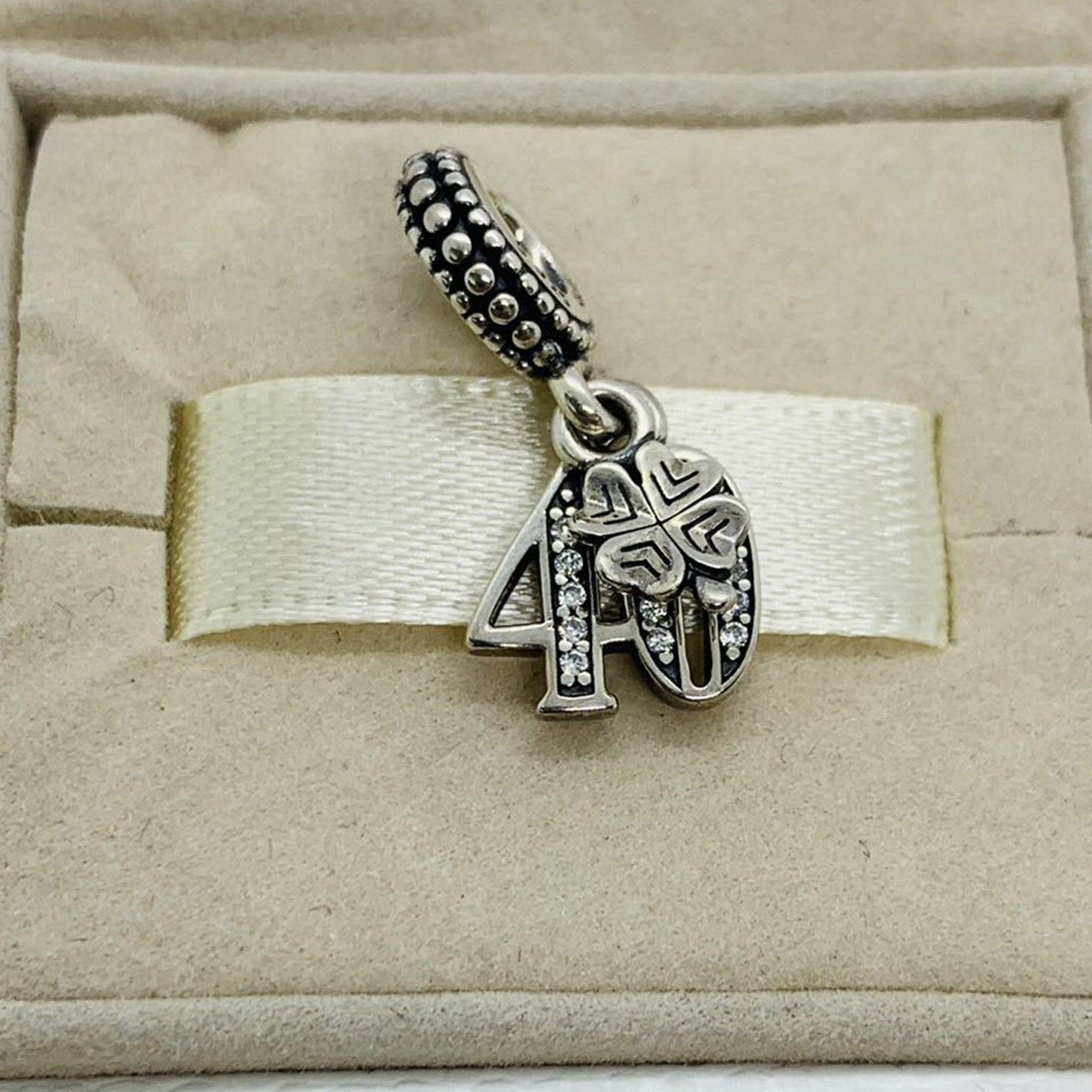 Pandora 40th Celebration Dangle Charm Pendant S925 Sterling Silver ...