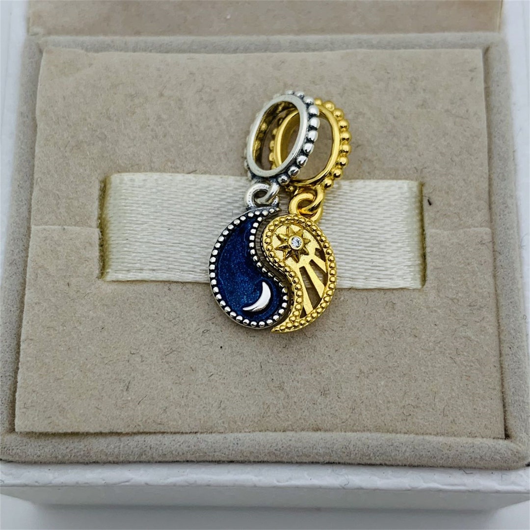 Pandora Two-tone Splittable Sun & Moon Dangle Charm Pendant S925 ...
