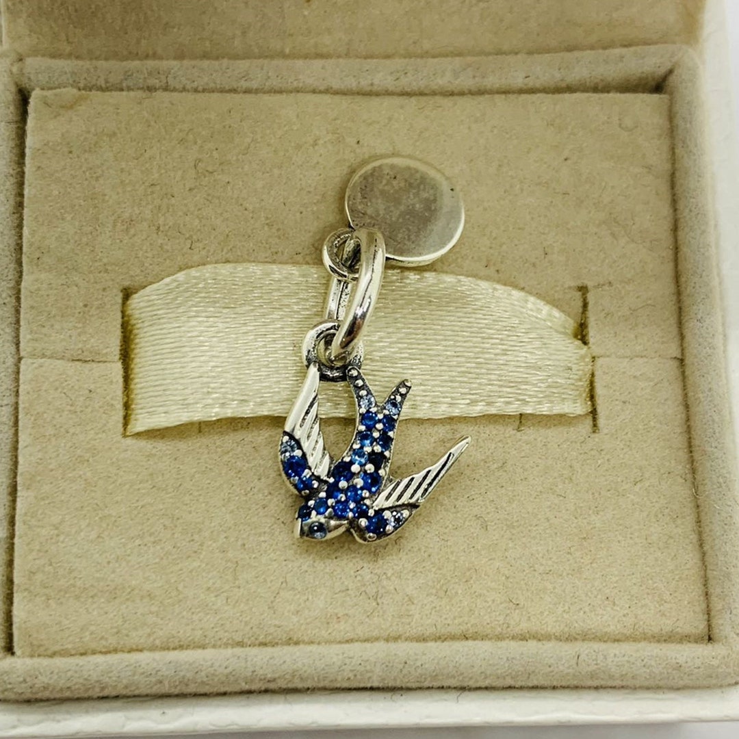 Pandora Sparkling Swallow & Quote Double Dangle Charm time to Fly ...