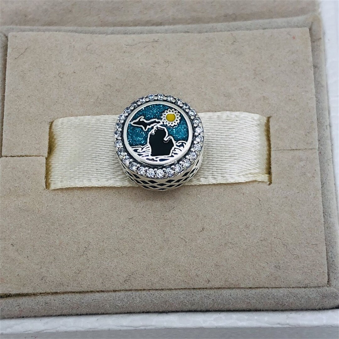 Pandora Michigan Map Charm Home Sweet Home Charm Pendant Bead Charm ...