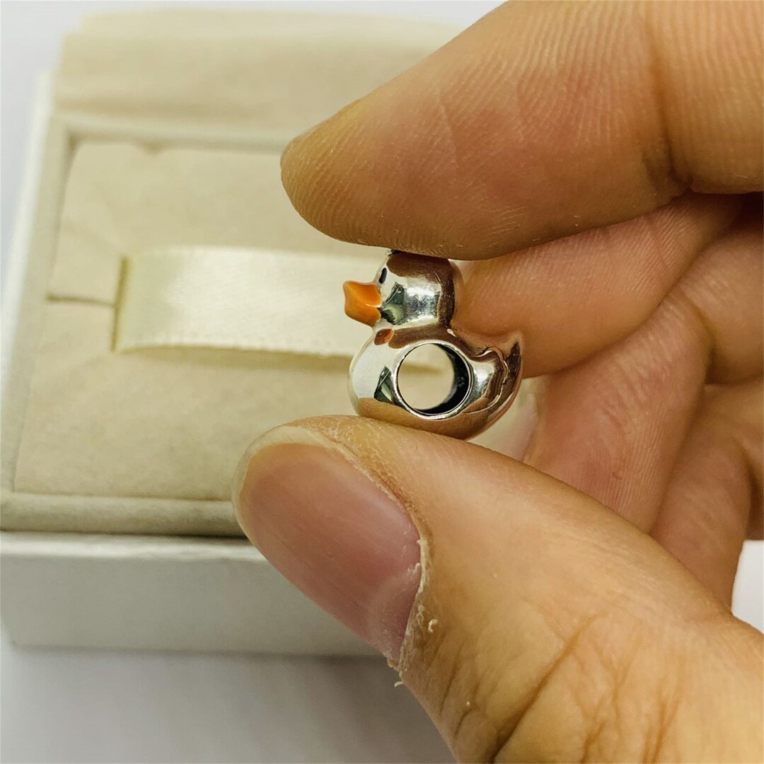 Pandora Polished Rubber Duck Charm Pendant S925 Sterling Silver Jewelry ...