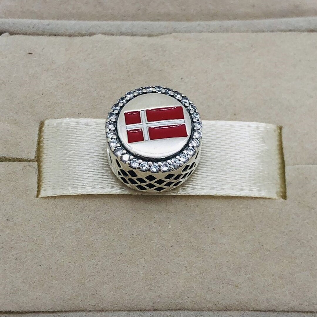 Pandora Denmark Flag Charm travel Bead Charm S925 Sterling Silver ...