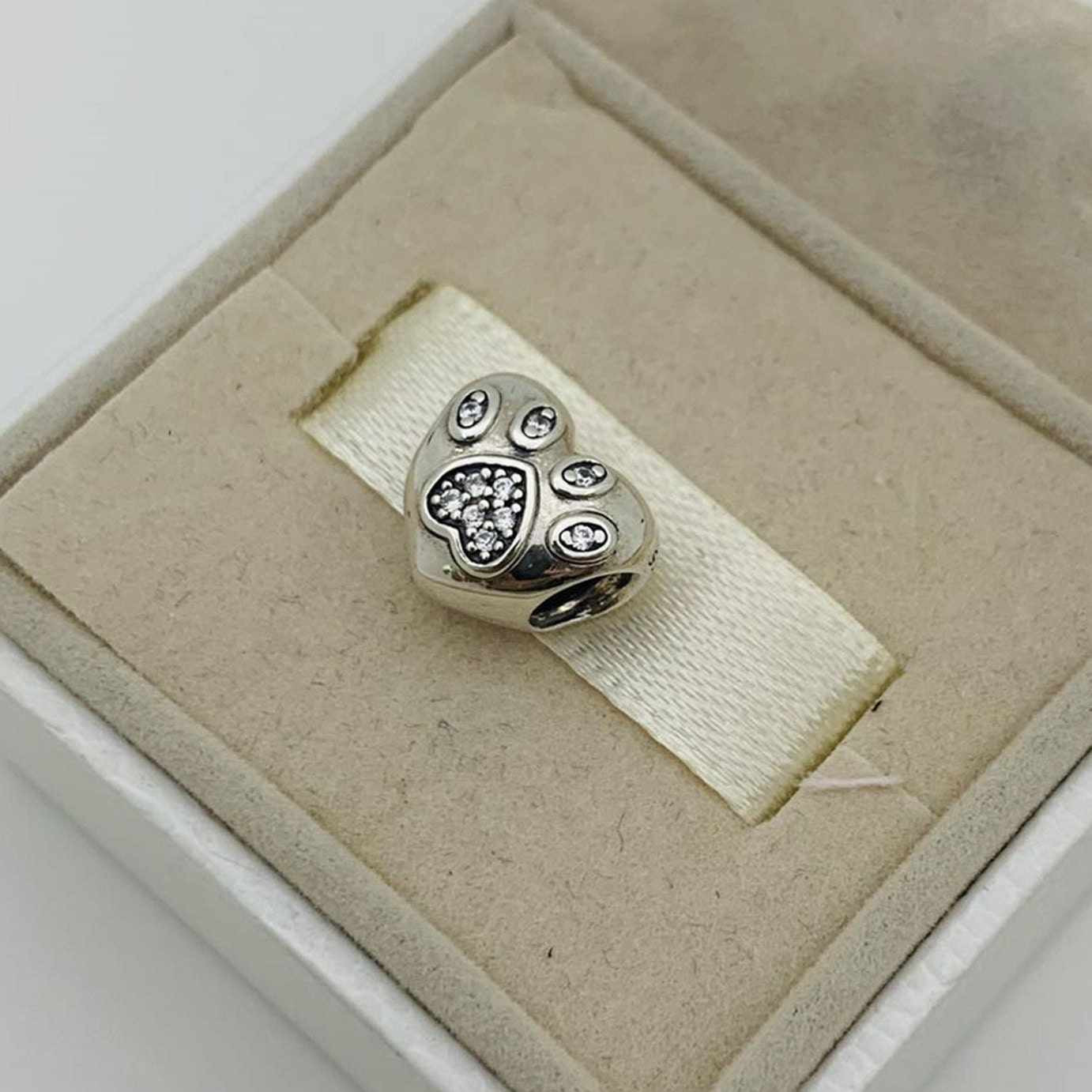 Pandora I Love My Pet Paw Print Heart Charm Pendant S925 Sterling ...