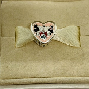 Pandora Mickey and Minnie Mouse Valentines Charm Heart Pendant ...