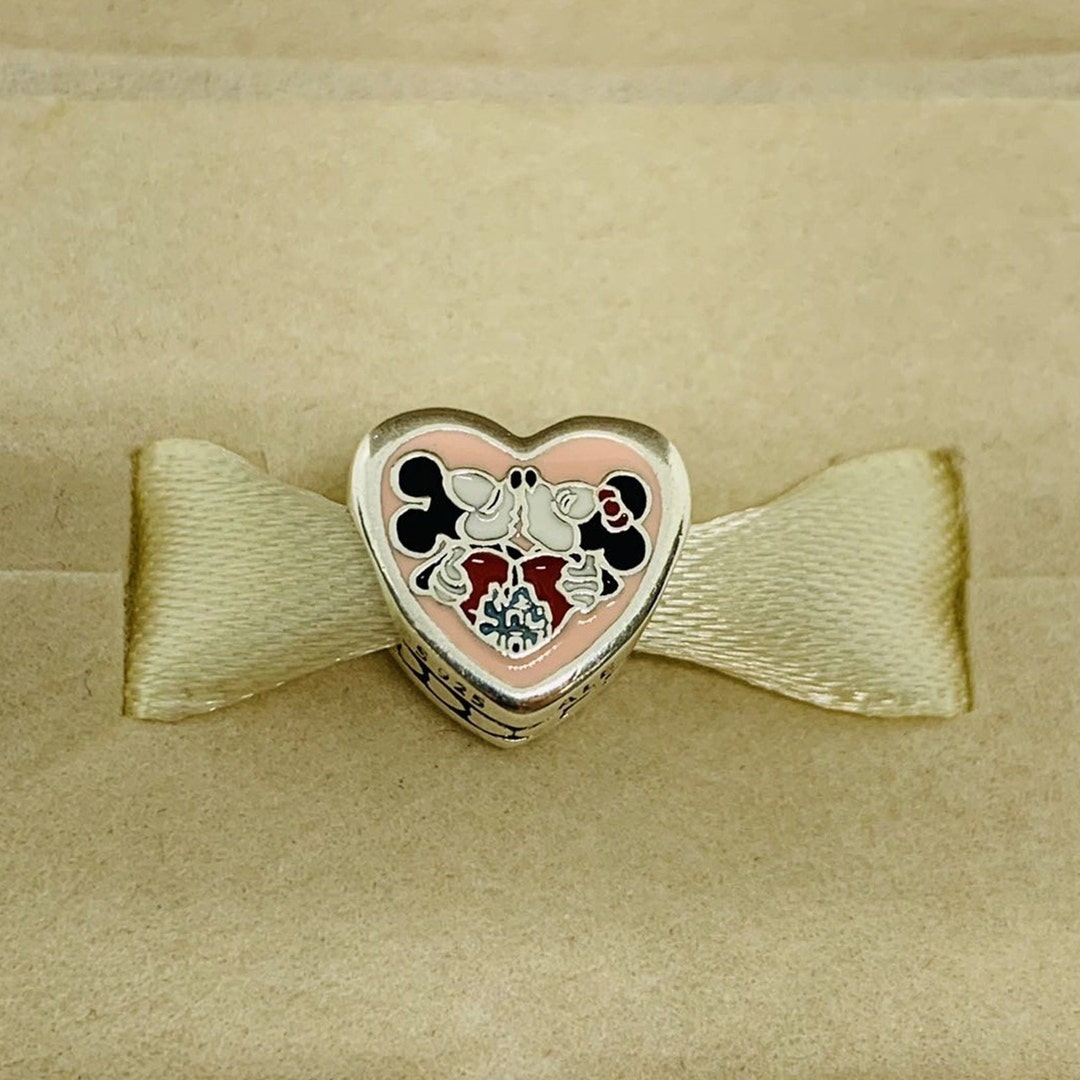 Pandora Mickey and Minnie Mouse Valentines Charm Heart Pendant ...