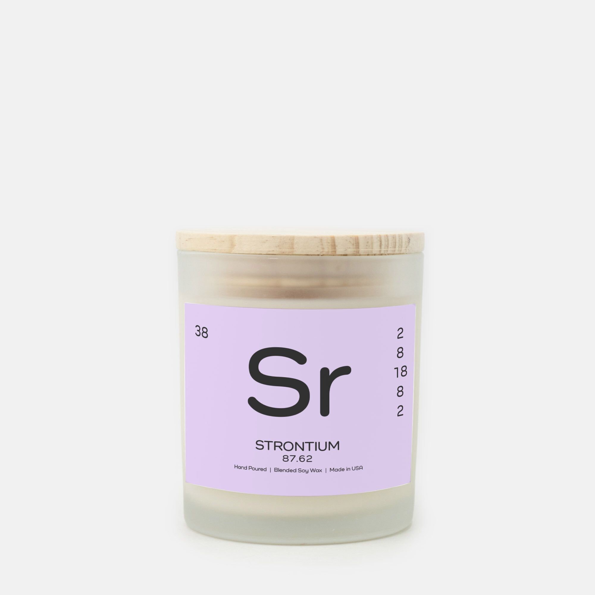 Strontium Candle – Periodic Table Element, Coconut Soy Wood Wick - Etsy
