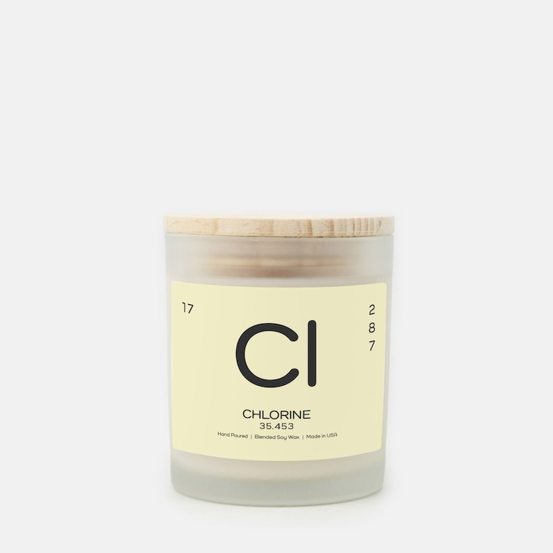 Chlorine Element - Periodic Table of Candles - Coconut Soy Candle ...
