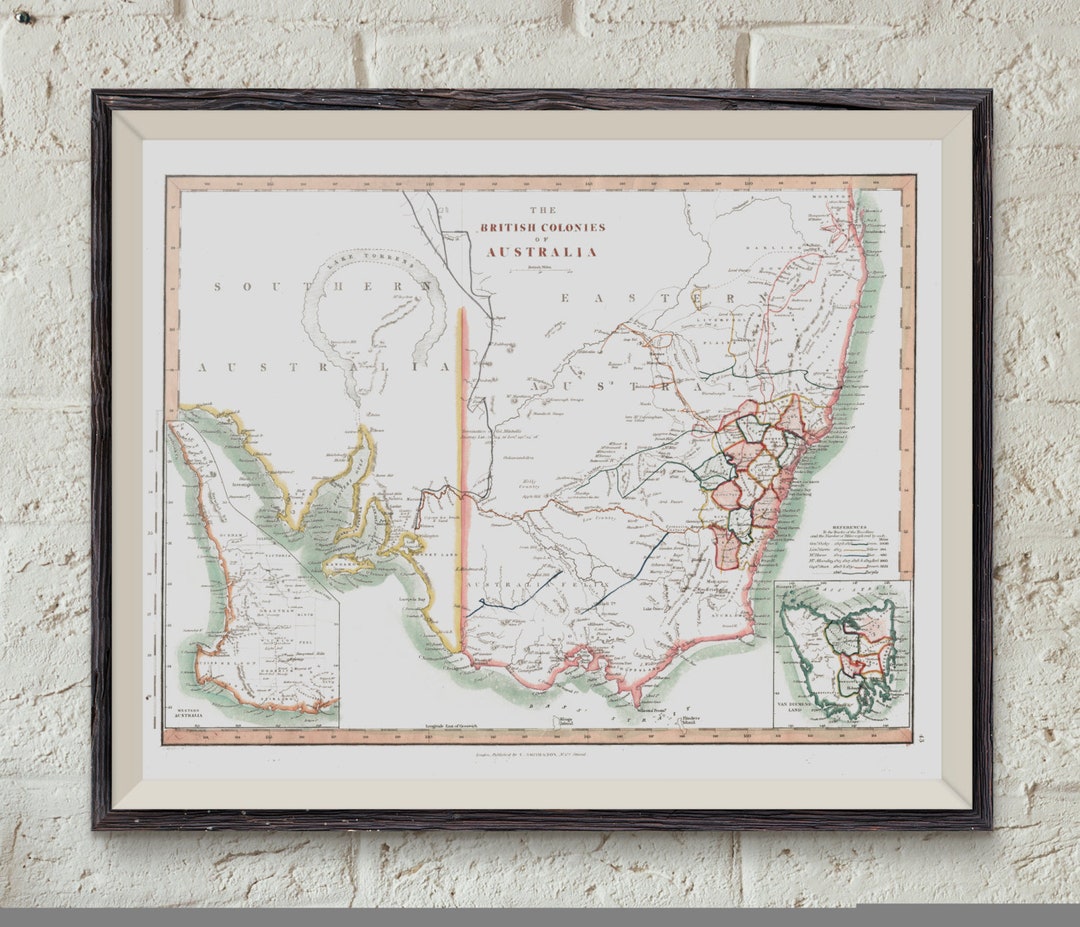 Map Print: Early Vintage Map of Australia – British Colonies of ...