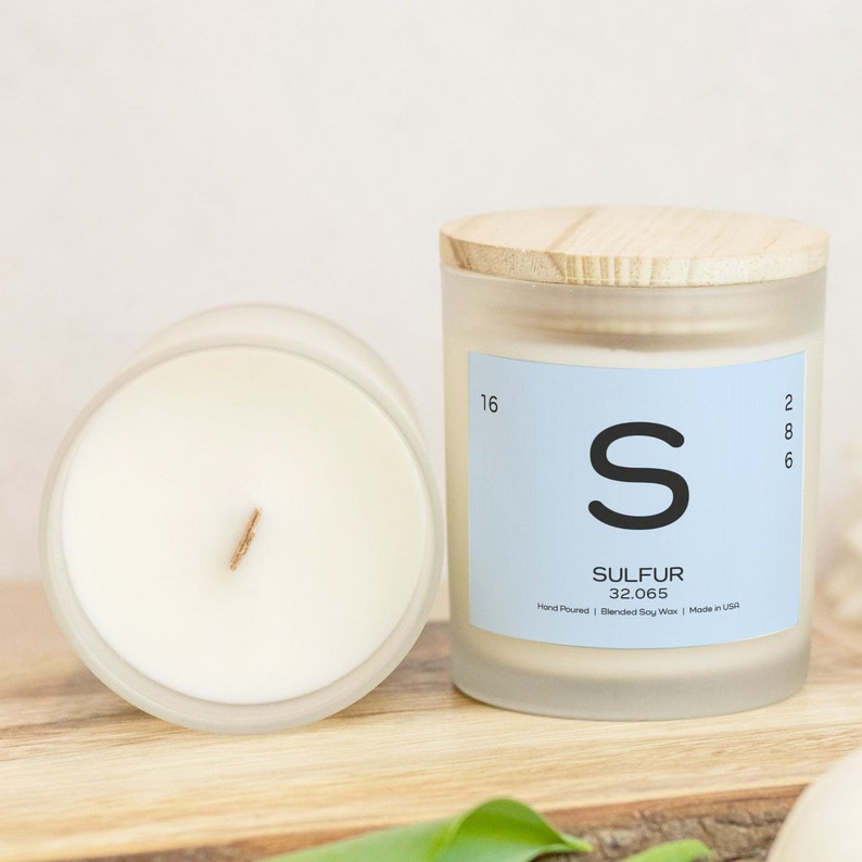 Sulfur Element - Periodic Table of Candles - Coconut Soy Candle - Hand ...