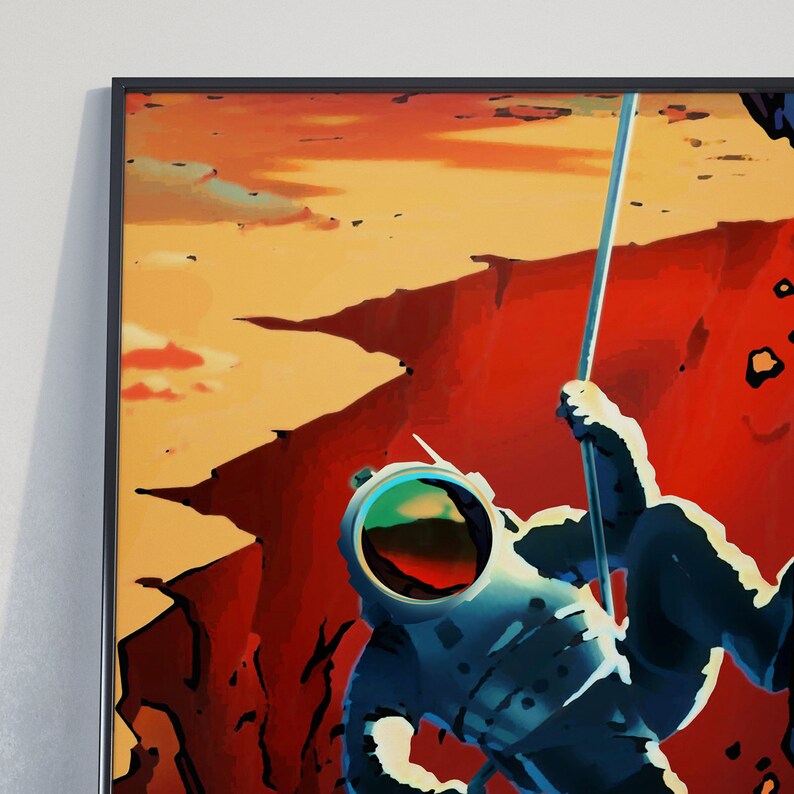 Mars Explorers Wanted Poster - Astronaut Scaling Martian Mountain ...