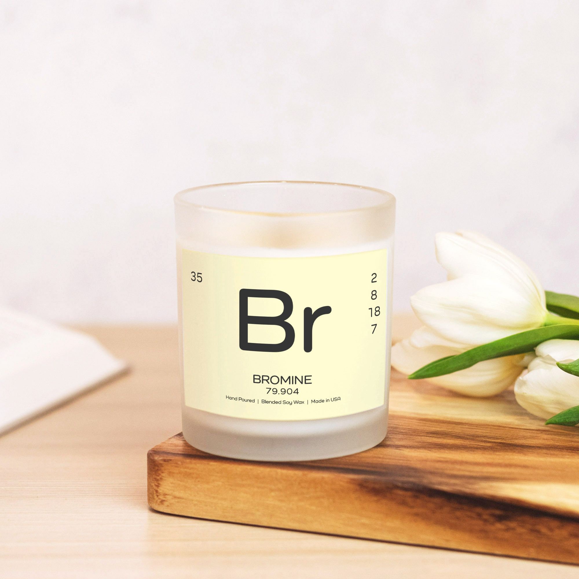 Bromine Element Candle – Hand-poured Coconut Soy, Wood Wick - Etsy