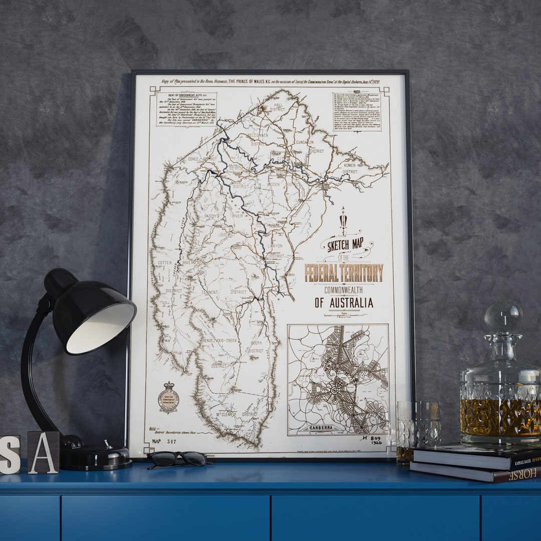 Map Print: Topographic Map of Canberra City District 1920 – Australia ...