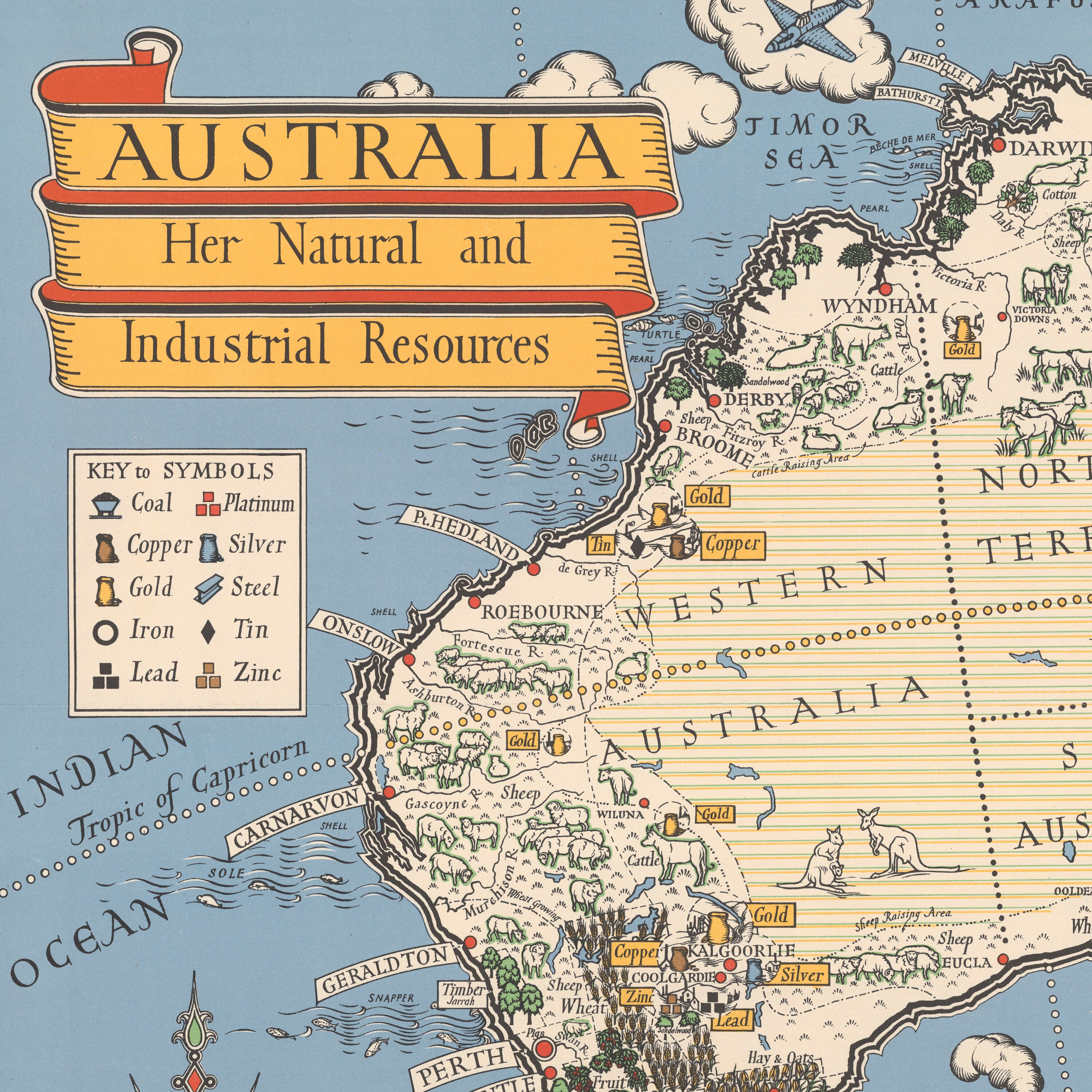Map Print: Map of Australia, Her Natural and Industrial Resources ...
