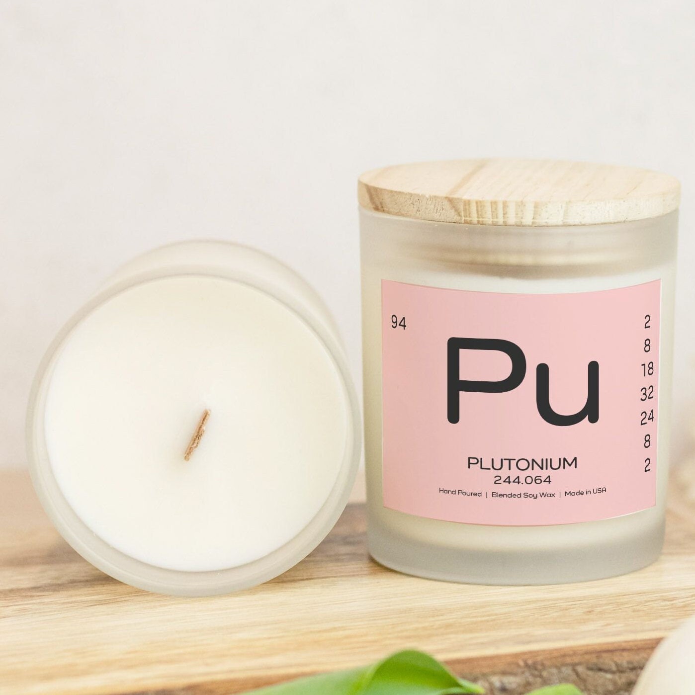 Plutonium Element Candle – Hand-poured Coconut Soy Wax, Wood Wick - Etsy
