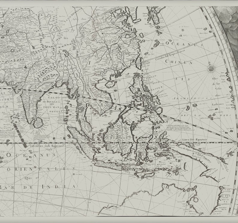 1670 English Empire & Explorers World Map Restored Art Print Voyages of ...