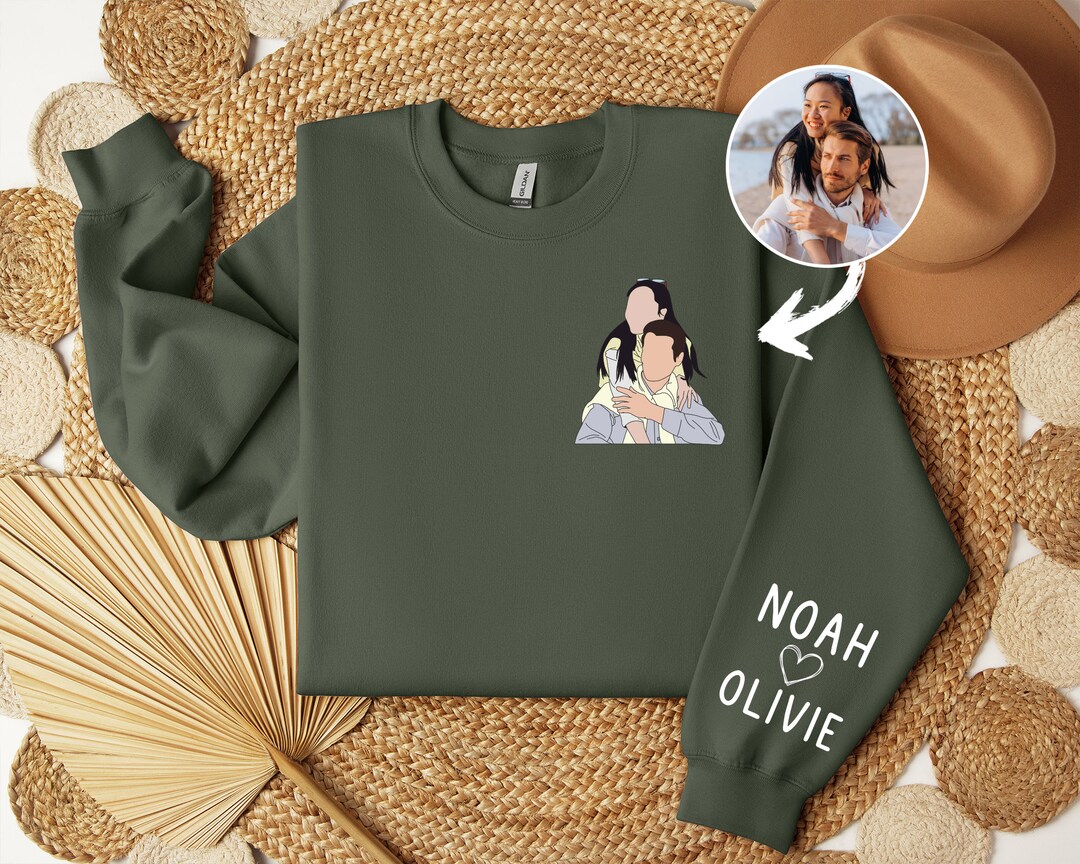 Personalized Portrait Photo Couple Sweatshirt, Personalized Gift ...