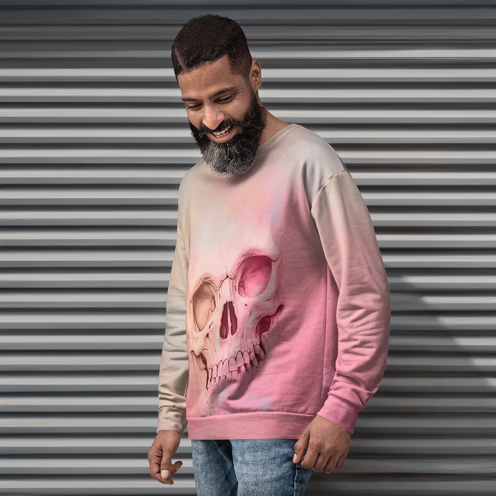 Streetwear Skull Sweatshirt Pink Halloween Skeleton Crewneck Spooky Szn ...