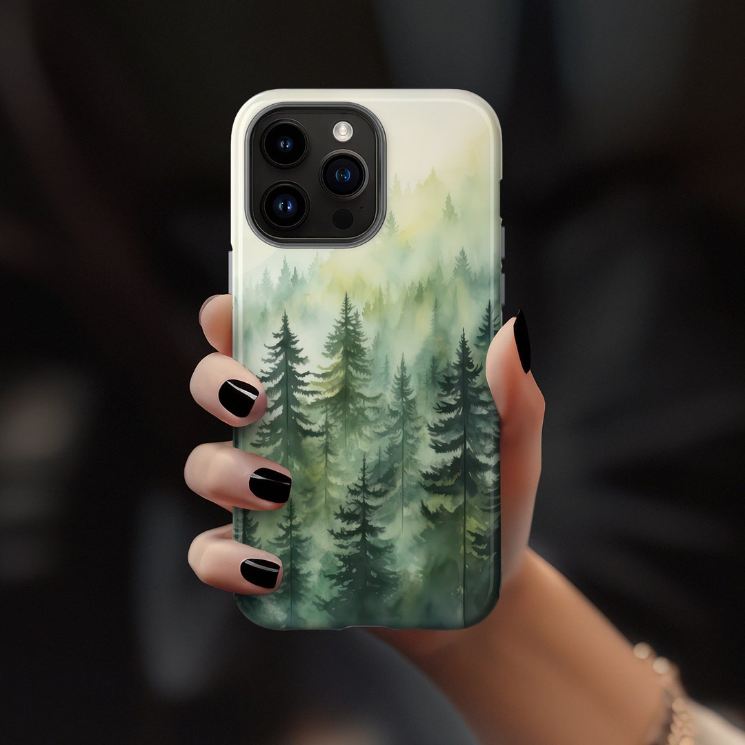 Foggy Forest Scene Phone Case iPhone 15 14 Pro Max 13 12 11 Samsung 23 ...