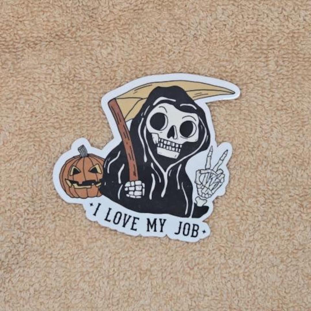 Grim Reaper Sticker Fall Sticker Halloween Sticker - Etsy