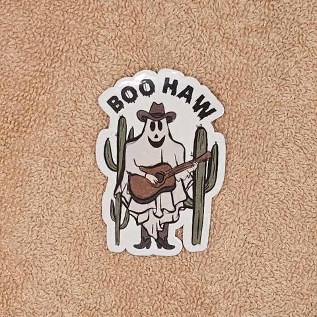 Ghost Sticker Cowboy Ghost Sticker Fall Sticker - Etsy