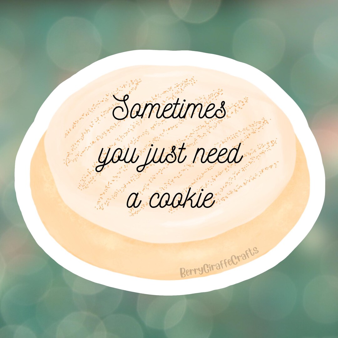 Sugar Cookie Sticker, Cute Cookie Sticker, Dessert Sticker, Funny ...